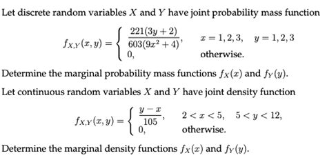 Solved Let Discrete Random Variables X And Y Chegg Com