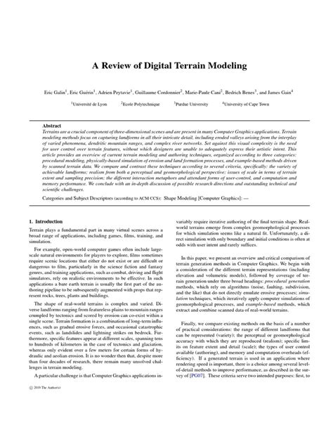 A Review Of Digital Terrain Modeling Pdf Voxel Simulation