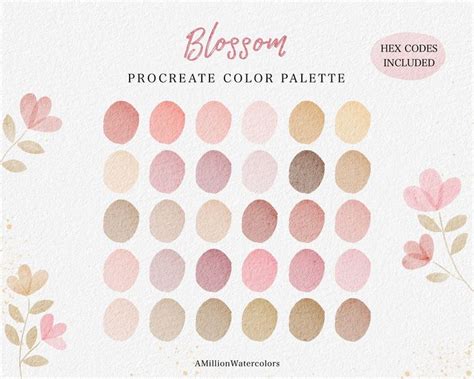 Procreate Color Palette Pink Boho Procreate Art Ipad Illustration Procreate Swatches Watercolor