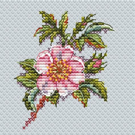Wild Rose Cross Stitch Pattern Floral Cross Stitch Pattern Pdf