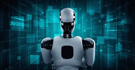 Premium Photo Thinking Ai Humanoid Robot Analyzing Information Data