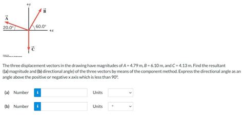 Solved The Three Displacement Vectors In The Drawing Have