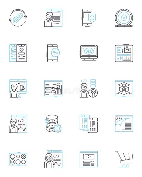 Forex Trading Linear Icons Set Currency Pip Leverage Margin Bid