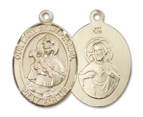 Our Lady Of Mount Carmel Custom Medal In Sterling Silver 14kt Yello