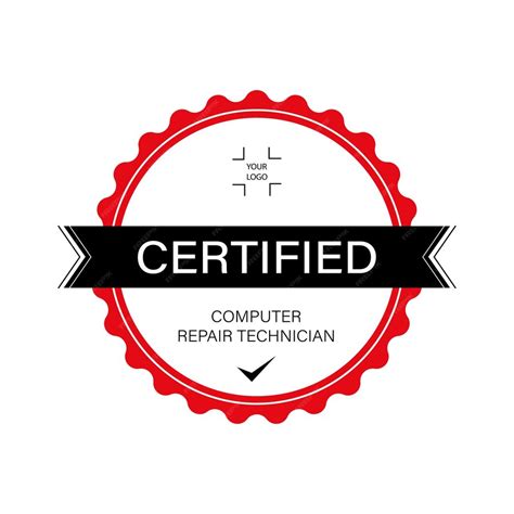 Premium Vector Professional Round Certificate Of Computer Repair Technician