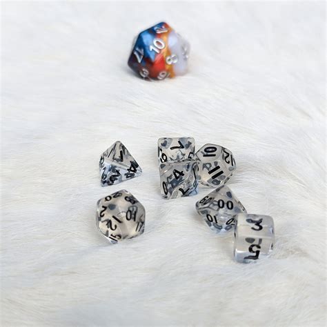 Clear Mini Dice Set 7 Piece Dnd Delight Fennek And Finch