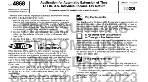 What Is Form 4868 Irs 4868 For 2023