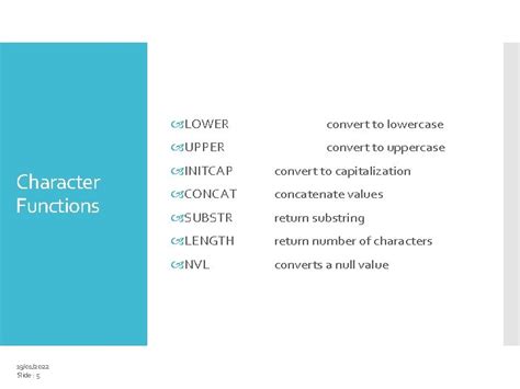 Introduction To Sql Single Row Functions 19012022 Slide