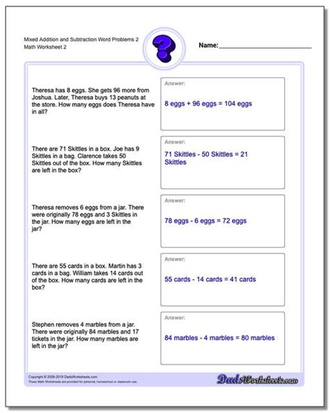 Word Problems Extra Facts Addition And Subtraction Word Problems