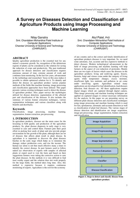 Pdf A Survey On Diseases Detection And Classification Of Agriculture Products Using Image