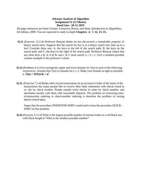 Algo Assignment 1 2019 Szabist Pdf