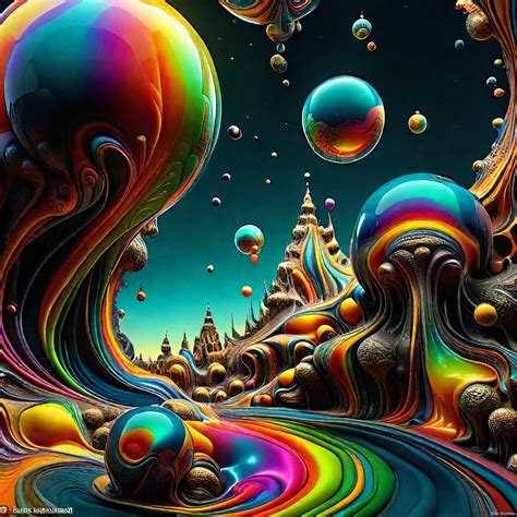 A Psychedelic Dream Vibrant Colors Shimmering Glass Morphing From