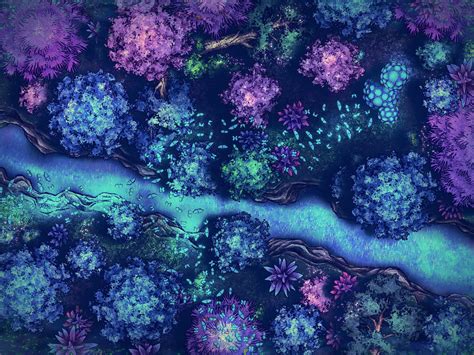 Fey Forest Battle Map Night And Day For Home Brewed Campaigns