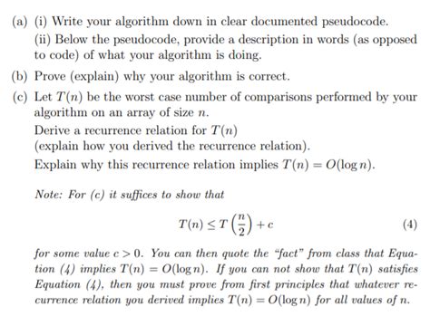 Solved Let A 1n Be An Array With N Items A Is Array A
