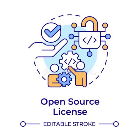 Open Source License Multi Color Concept Icon Stock Vector