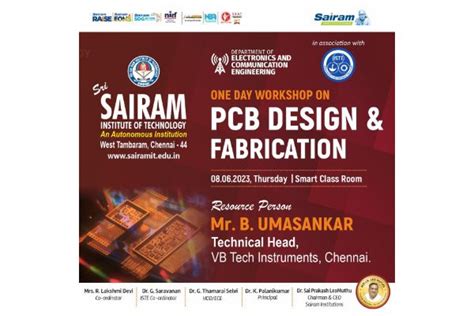 Department Of Ece In Association With Iste Conducted A One Day Workshop Pcb Design And