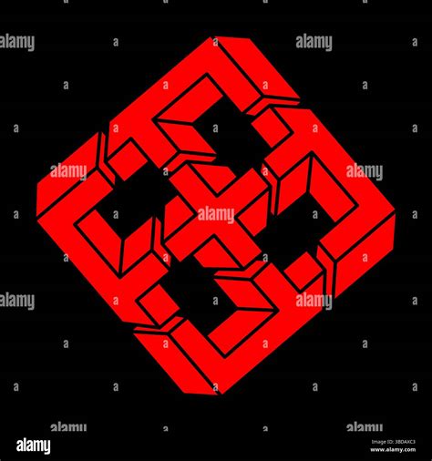 Impossible Optical Illusion Shapes Modern Logo Optical Art Object Impossible Figures Line