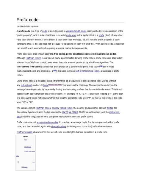 Code Variable Length Code Code Word Prefix Pdf Code Telecommunications Engineering