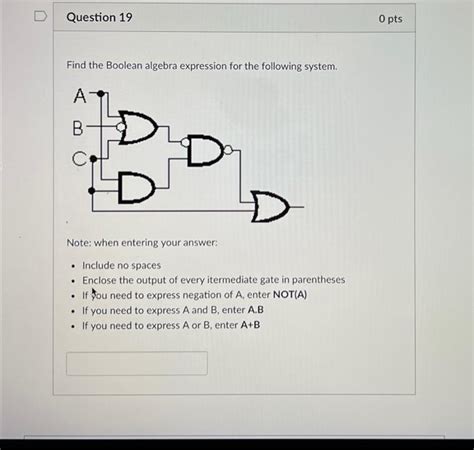 Solved Find The Boolean Algebra Expression For The Following