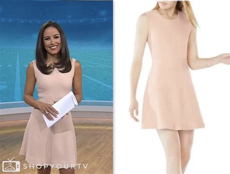 The Today Show April 2025 Kaylee Hartungs Peach Knit Flare Dress