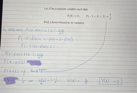 Solved Let X Be A Random Variable Such That Ex0p−3