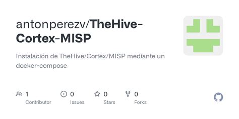 Github Antonperezvthehive Cortex Misp Instalación De Thehivecortexmisp Mediante Un Docker
