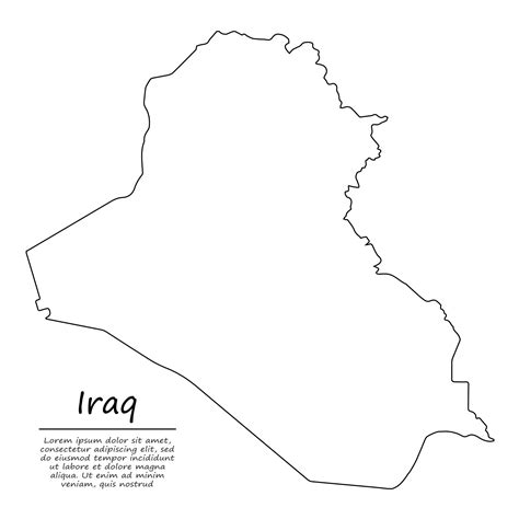 Simple Outline Map Of Iraq In Sketch Line Style 21850006 Vector Art At Vecteezy