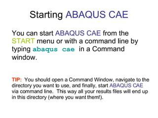 ABAQUS Lecture Part II PPT