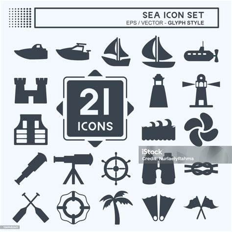아이콘 세트 바다 글리프 스타일 간단한 일러스트 편집 가능한 스트로크 잠수함에 대한 스톡 벡터 아트 및 기타 이미지 잠수함 바다 호텔 Istock