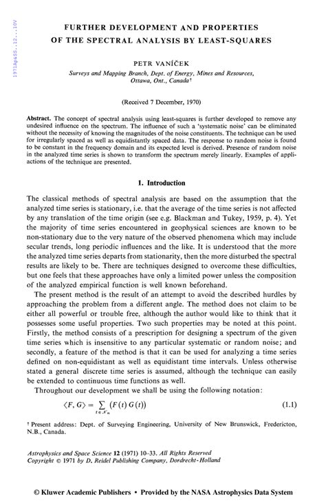 Pdf Further Development And Properties Of The Spectral Analysis By