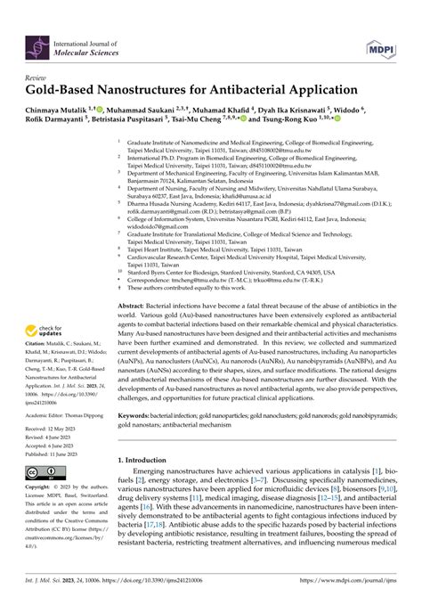 Pdf International Journal Of Molecular Sciences Gold Based