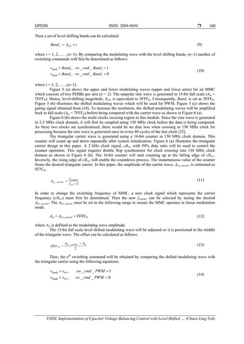 Vhdl Implementation Of Capacitor Voltage Balancing Control With Level Shifted Pwm For Modular
