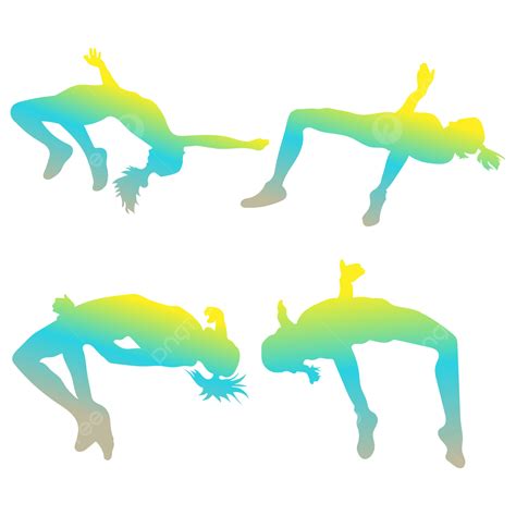 Girl High Jump Silhouette