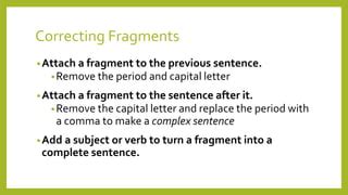 Run Ons And Fragments PPTX