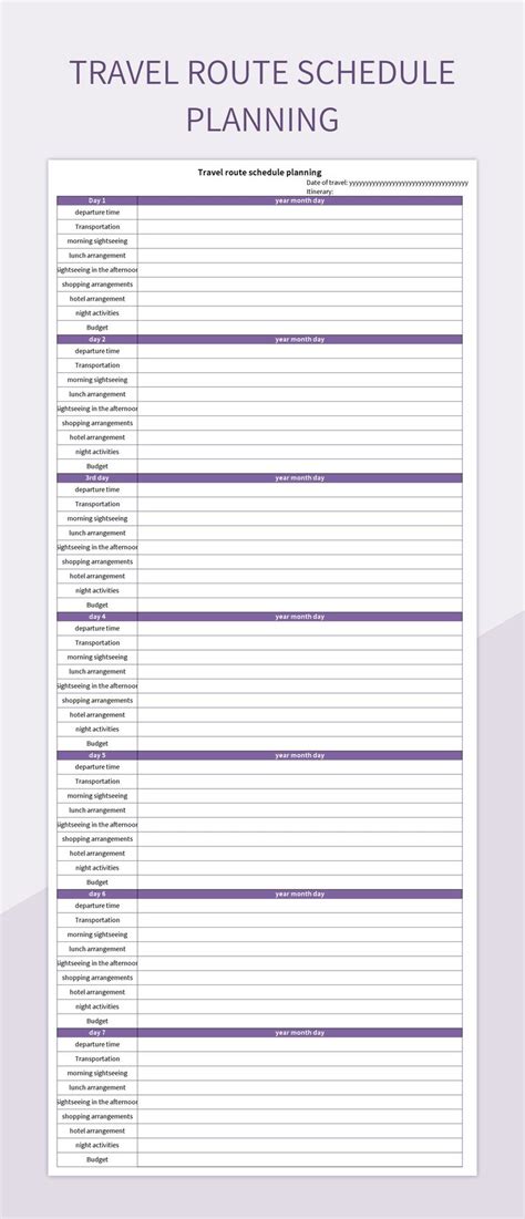 Free Route Templates For Google Sheets And Microsoft Excel Slidesdocs