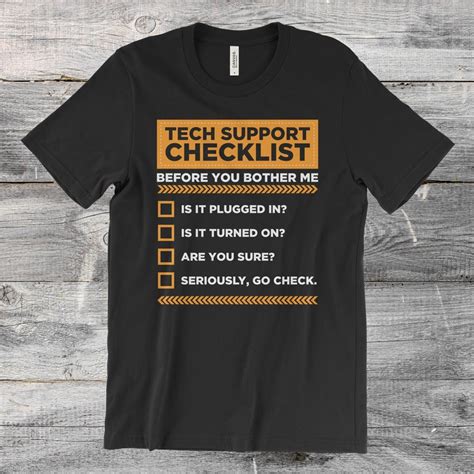Tech Support Checklist Funny Computer Nerd Sysadmin Gift Etsy Canada