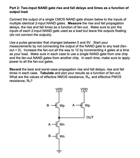 Part Two Input NAND Gate Rise And Fall Delays And Chegg Com