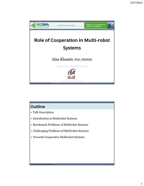 Pdf Role Of Cooperation In Multi Robot Systems