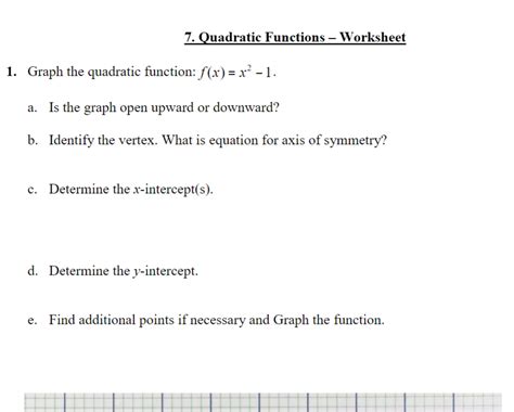 Solved 7 ﻿quadratic Functions ﻿worksheet1 ﻿graph The