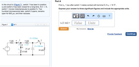 Solved In The Circuit In Switch Has Been In Position A Chegg Com