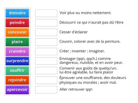 Les Verbes Du Iem Groupe Match Up