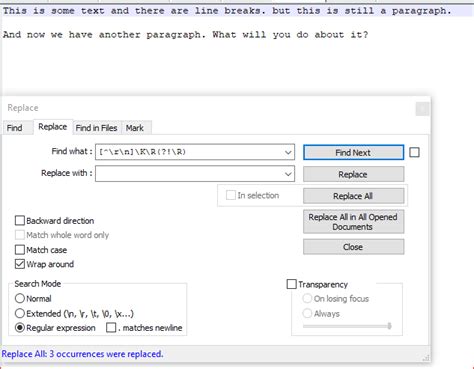 Regex How To Combine All Paragraphs Into One Line In Notepad
