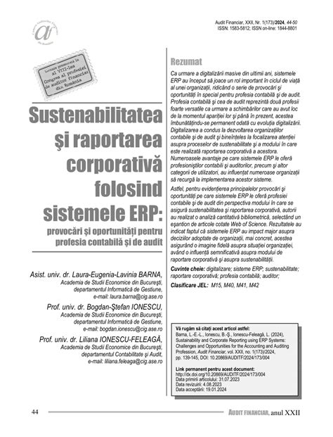 Pdf Sustainability And Corporate Reporting Using Erp Systems