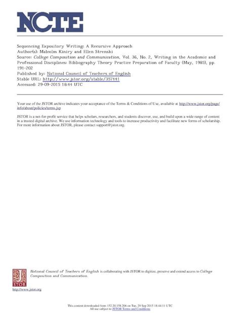 Pdf Sequencing Expository Writing A Recursive Approach Assessmentdocuments
