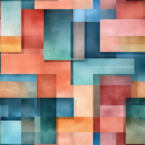 Abstract Geometric Pattern With Colorful Rectangles In Modern Stock