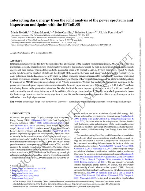 Pdf Interacting Dark Energy From The Joint Analysis Of The Power Spectrum And Bispectrum