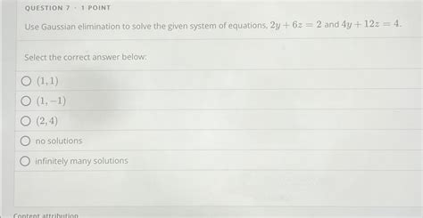 solved question 7 1 ﻿pointuse gaussian elimination to