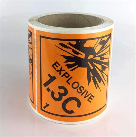Class 1 3c Labels Explosive 100mm X 100mm Rolls Hibiscus Plc