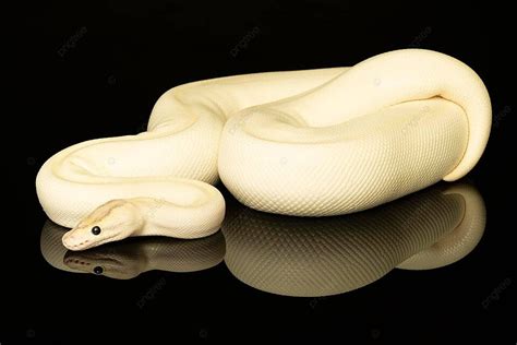 Ivory Ball Python Full Body On Black With Reflection Photo Background And Picture For Free