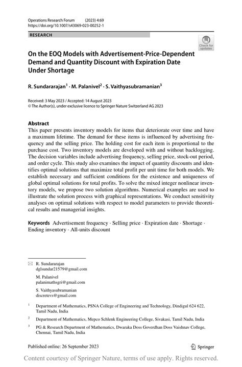 On The Eoq Models With Advertisement Price Dependent Demand And Quantity Discount With